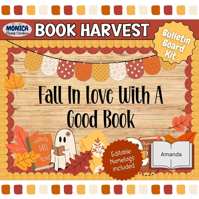 Fall Reading Bulletin Board Kit Library Autumn Classroom Decor Falling ...