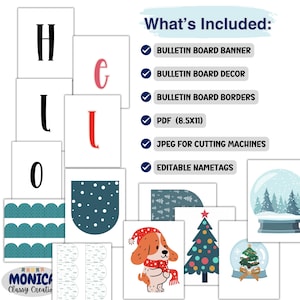 Winter Snowglobe Bulletin Board Kit Idea-hello Winter Wonderland ...