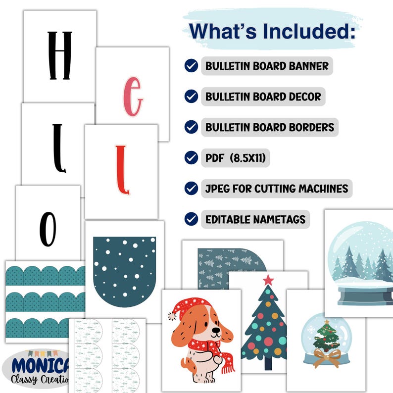 Winter Snowglobe Bulletin Board Kit Idea-hello Winter Wonderland ...