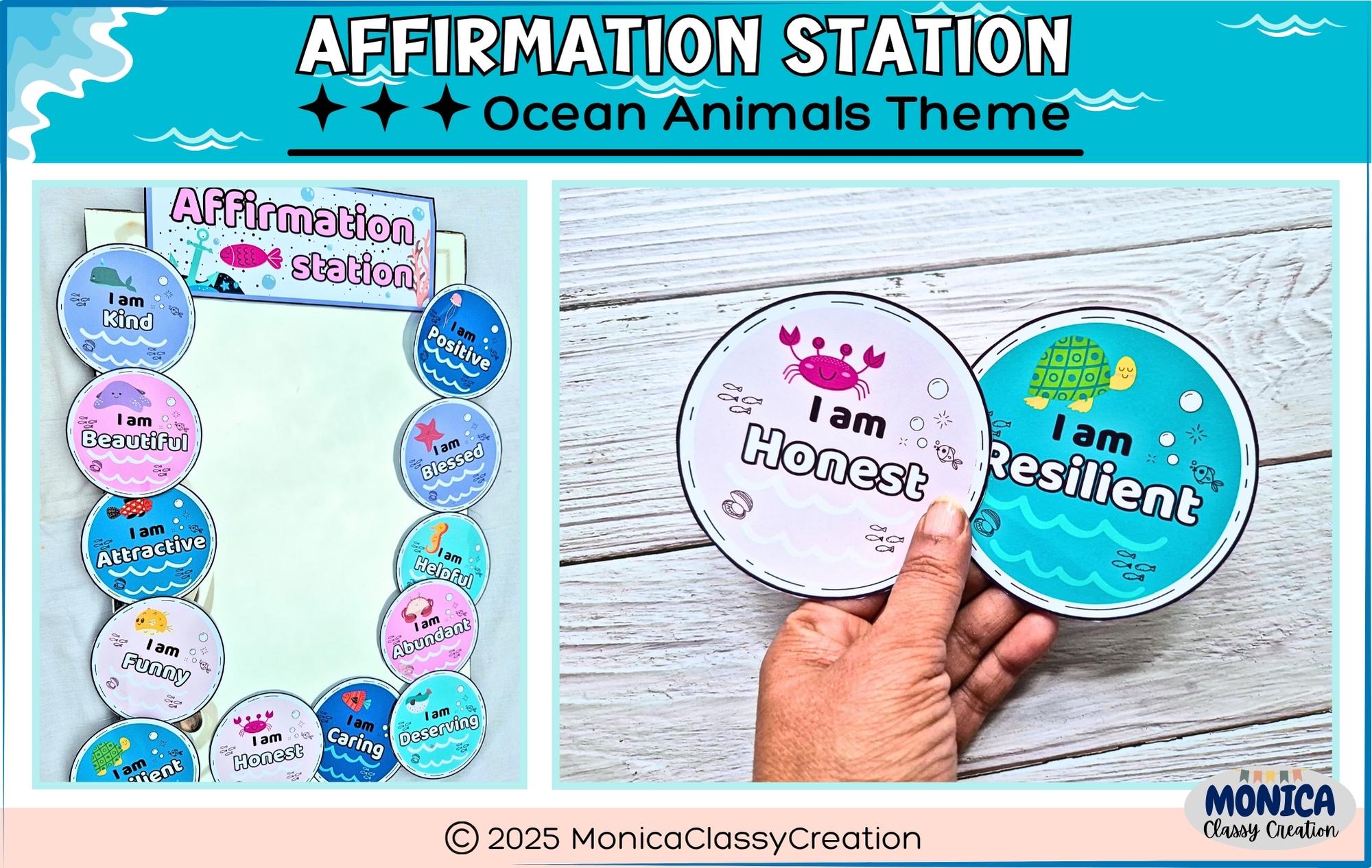 Classroom Mirror Affirmation Station for Kids-ocean Theme Classroom ...