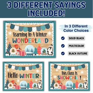 Winter Snowglobe Bulletin Board Kit Idea-hello Winter Wonderland ...