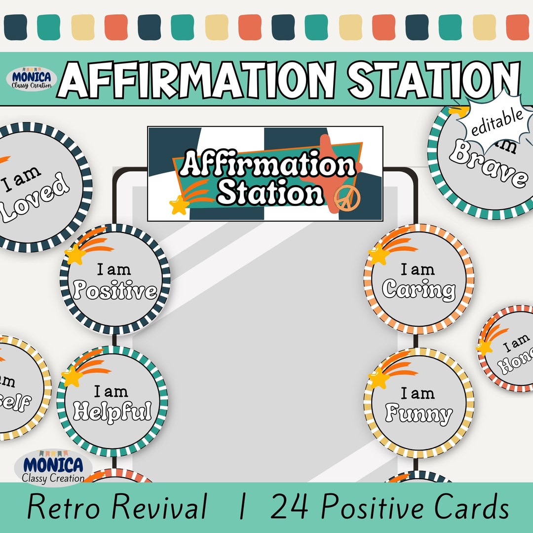 Classroom Mirror Affirmation Station for Kids-retro Groovy Classroom ...