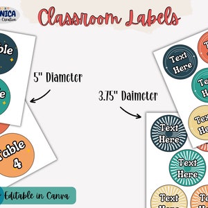 Retro Classroom Labels Sign Pack-teacher Toolbox - Etsy