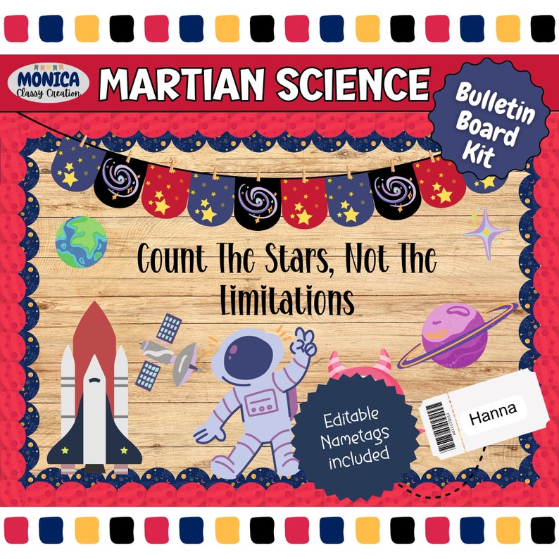 Outer Space Bulletin Board Kit- Space Theme Classroom Door Decor-star ...
