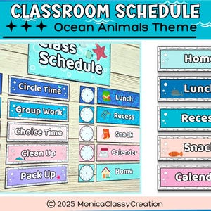 Pastel Classroom Schedule Cards With Pictures Canva Daily Visual ...