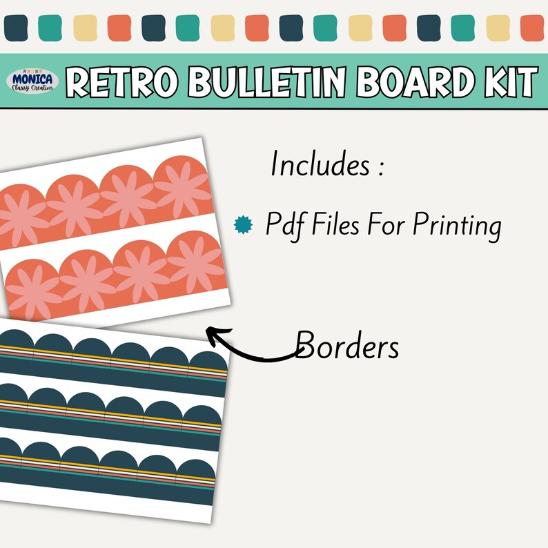 Retro Groovy Bulletin Board Kit-classroom Door Decor-modern Teacher ...