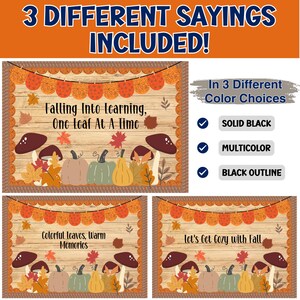 Boho Fall Bulletin Board Kit Pumpkin Patch Classroom Door Decor Autumn ...