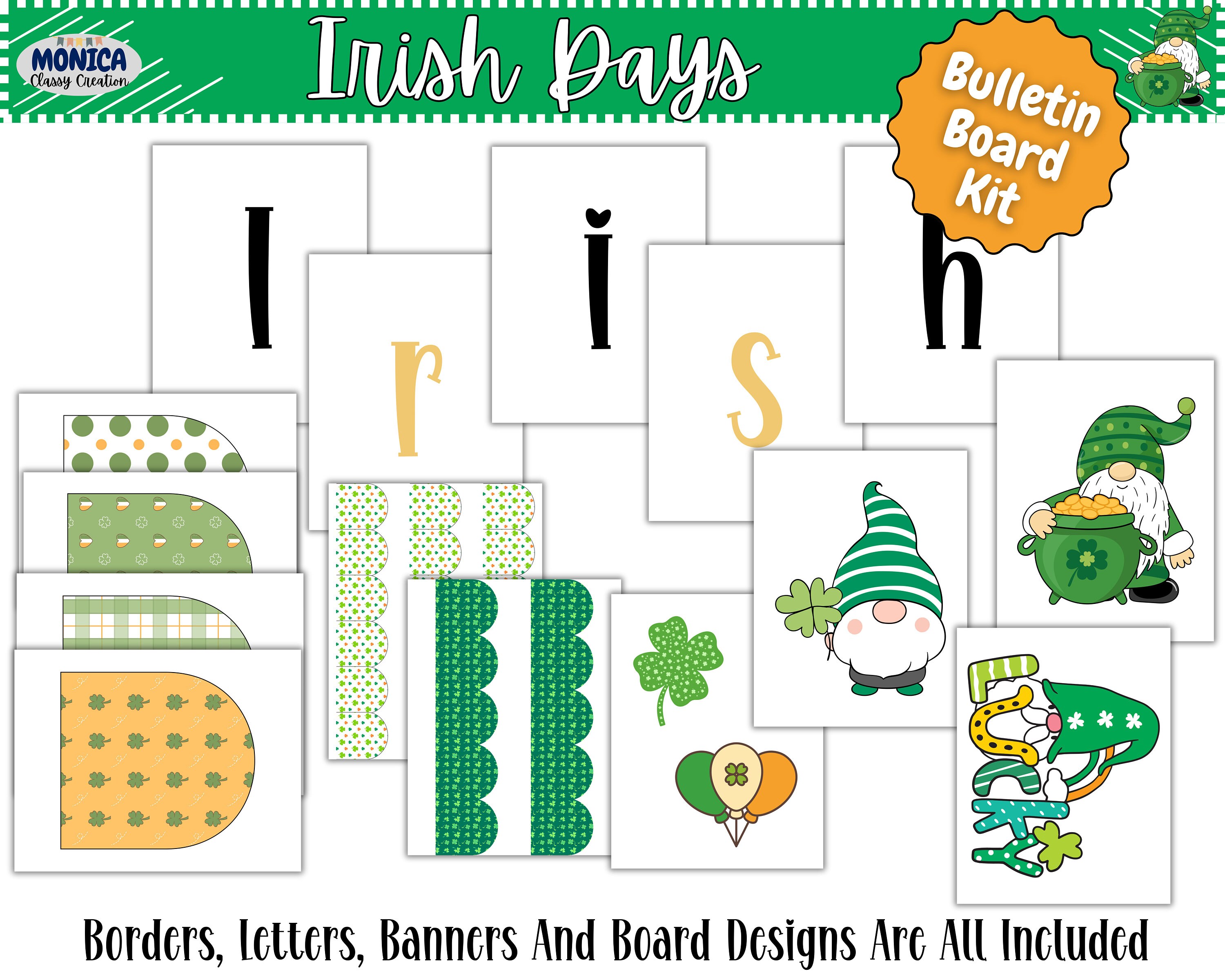 Happy St. Patrick's Day Gnome Bulletin Board Kit-march Bulletin Board ...