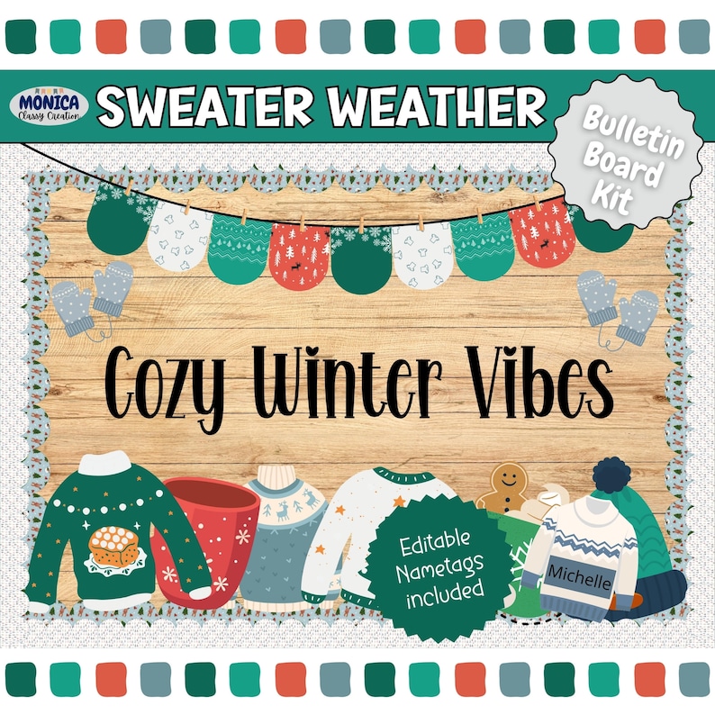 Sweater Weather Winter Bulletin Board Kit Ugly Sweater Christmas ...