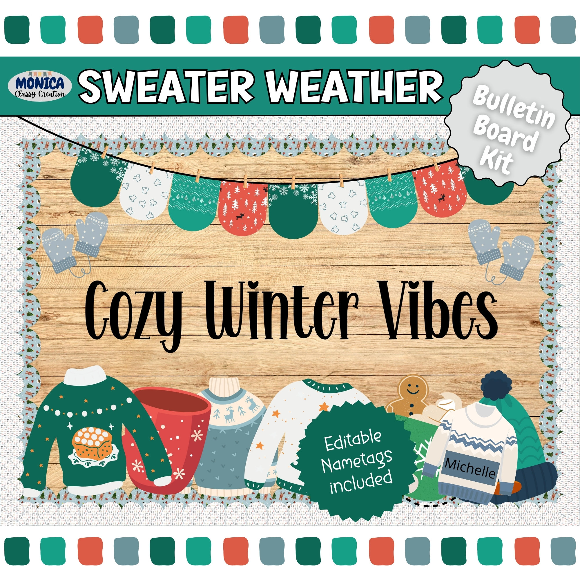 Sweater Weather Winter Bulletin Board Kit Ugly Sweater Christmas ...