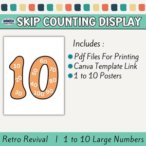 Classroom Large Numbers Skip Counting Posters-editables Canva Templates ...