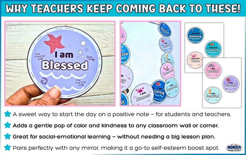 Classroom Mirror Affirmation Station for Kids-ocean Theme Classroom ...