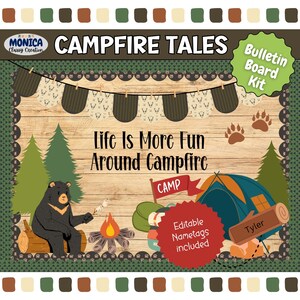 Camp Theme Bulletin Board Kit-happy Camper Classroom Door Decor-nature ...
