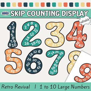 Classroom Large Numbers Skip Counting Posters-editables Canva Templates ...