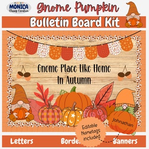 Gnome Pumpkin Fall Bulletin Board Kit-classroom Decor-teacher - Etsy