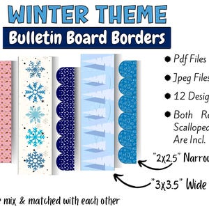 Winter Bulletin Board Borders Printable-snowflake Theme Classroom Decor ...