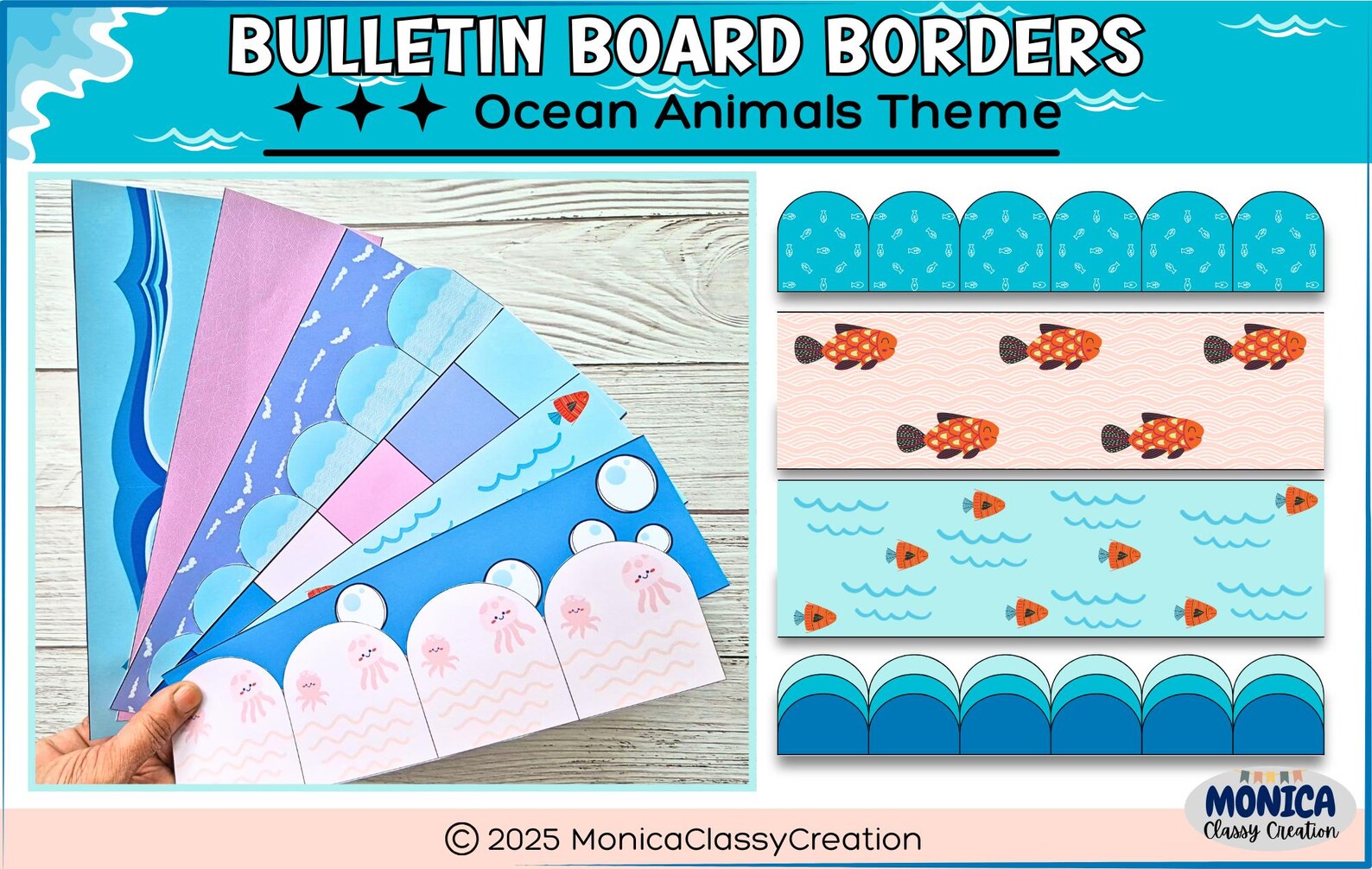 Ocean Bulletin Board Borders Under the Sea Theme Classroom Door Decor ...