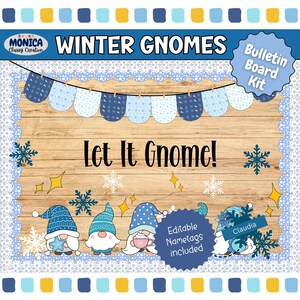 Winter Gnomes Bulletin Board Kit January Classroom Door Decor Hello ...