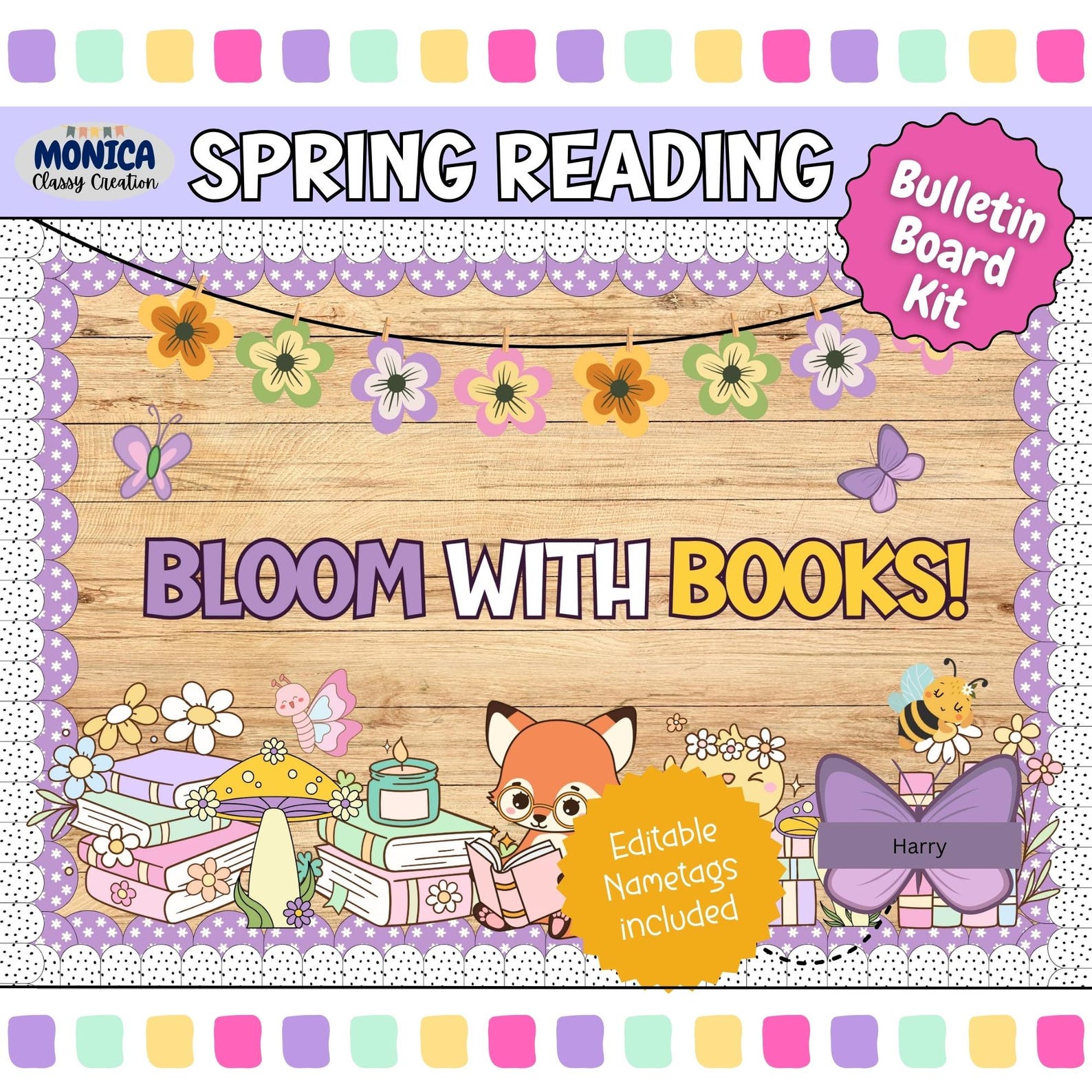 Spring Reading Bulletin Board Kit-we Are Blooming Together Classroom ...