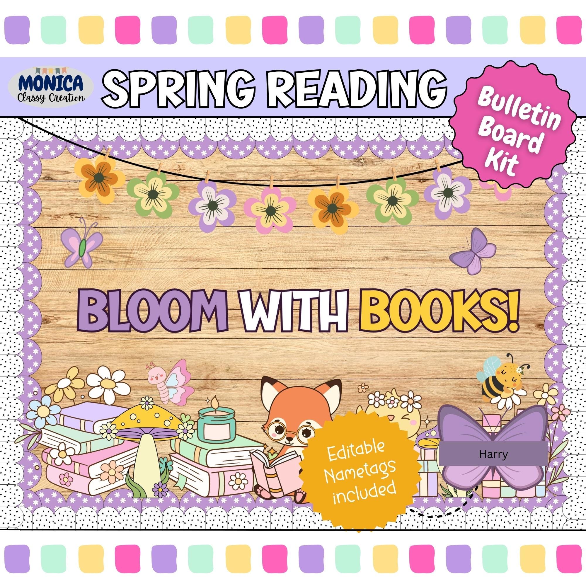 Spring Reading Bulletin Board Kit-we Are Blooming Together Classroom ...