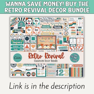 Retro Groovy Bulletin Board Kit-classroom Door Decor-modern Teacher ...