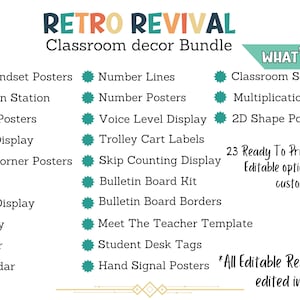 Retro Classroom Decor Bundle Elementary Groovy Classroom Theme Bright ...