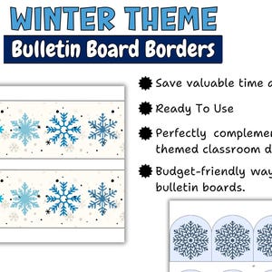 Winter Bulletin Board Borders Printable-snowflake Theme Classroom Decor ...
