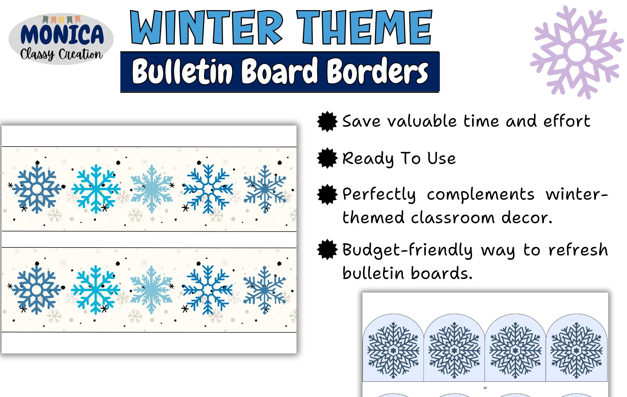 Winter Bulletin Board Borders Printable-snowflake Theme Classroom Decor ...