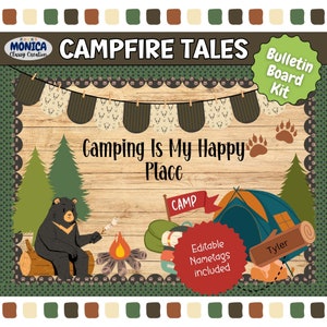 Camp Theme Bulletin Board Kit-happy Camper Classroom Door Decor-nature ...