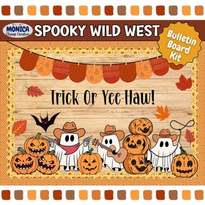 Spooky Halloween Bulletin Board Kit Fall Ghost Classroom Door Decor ...