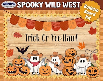 Boho Fall Bulletin Board Kit Pumpkin Patch Classroom Door Decor Autumn ...