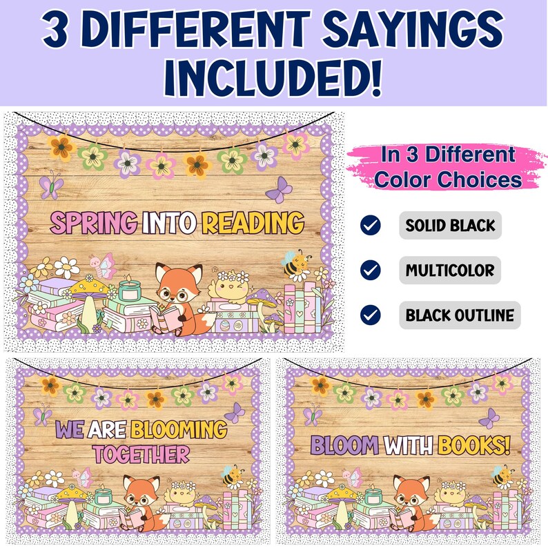 Spring Reading Bulletin Board Kit-we Are Blooming Together Classroom ...