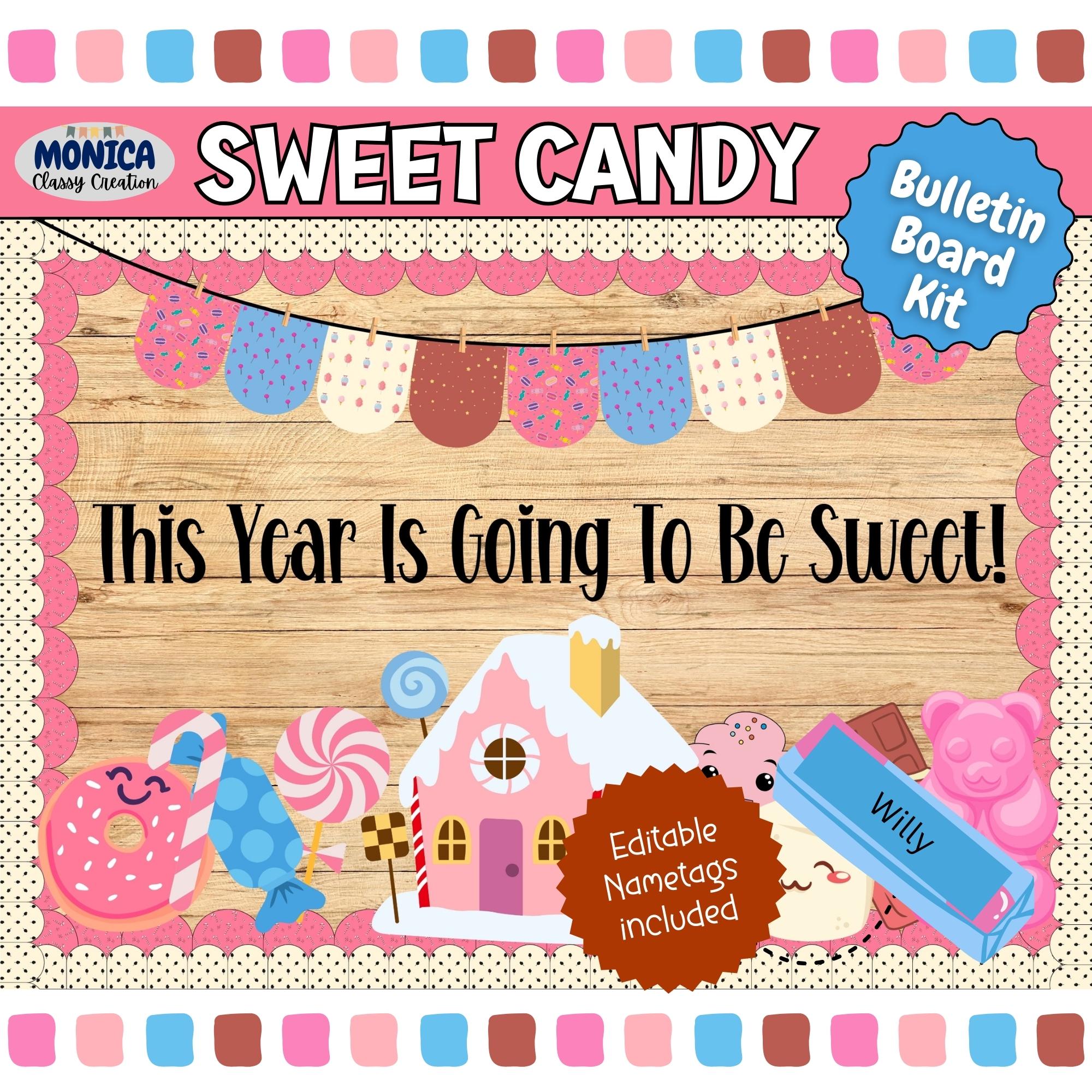 Sweet Candy Bulletin Board Kit-candyland Pastel Classroom Door Decor ...