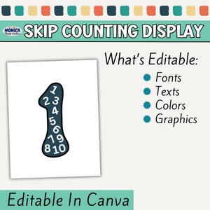 Classroom Large Numbers Skip Counting Posters-editables Canva Templates ...