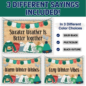 Sweater Weather Winter Bulletin Board Kit Ugly Sweater Christmas ...