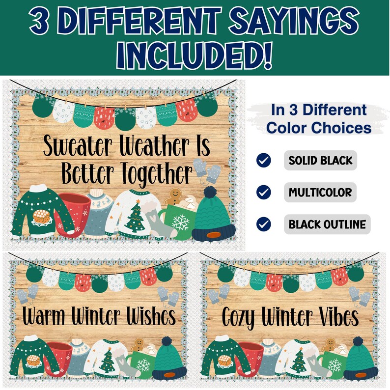 Sweater Weather Winter Bulletin Board Kit Ugly Sweater Christmas ...