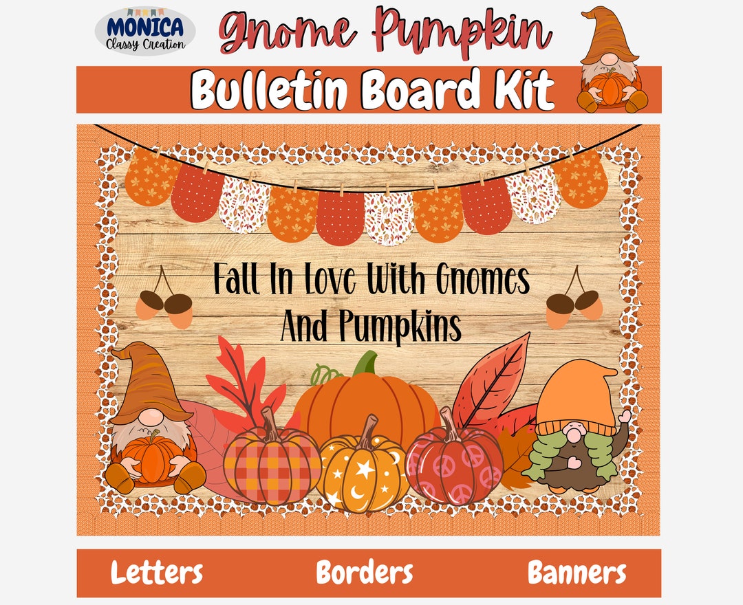 Gnome Pumpkin Fall Bulletin Board Kit-classroom Decor-teacher - Etsy