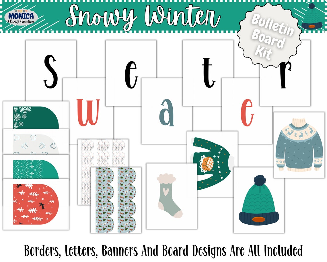 Sweater Weather Winter Bulletin Board Kit Ugly Sweater Christmas ...