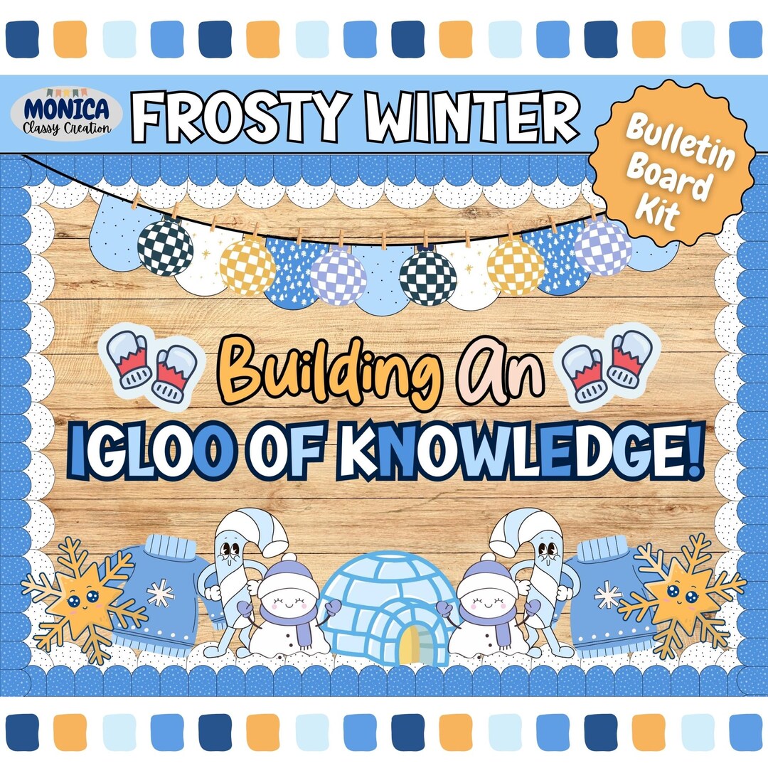 Winter Mitten Bulletin Board Kit-snowman Igloo Classroom Door Decor ...