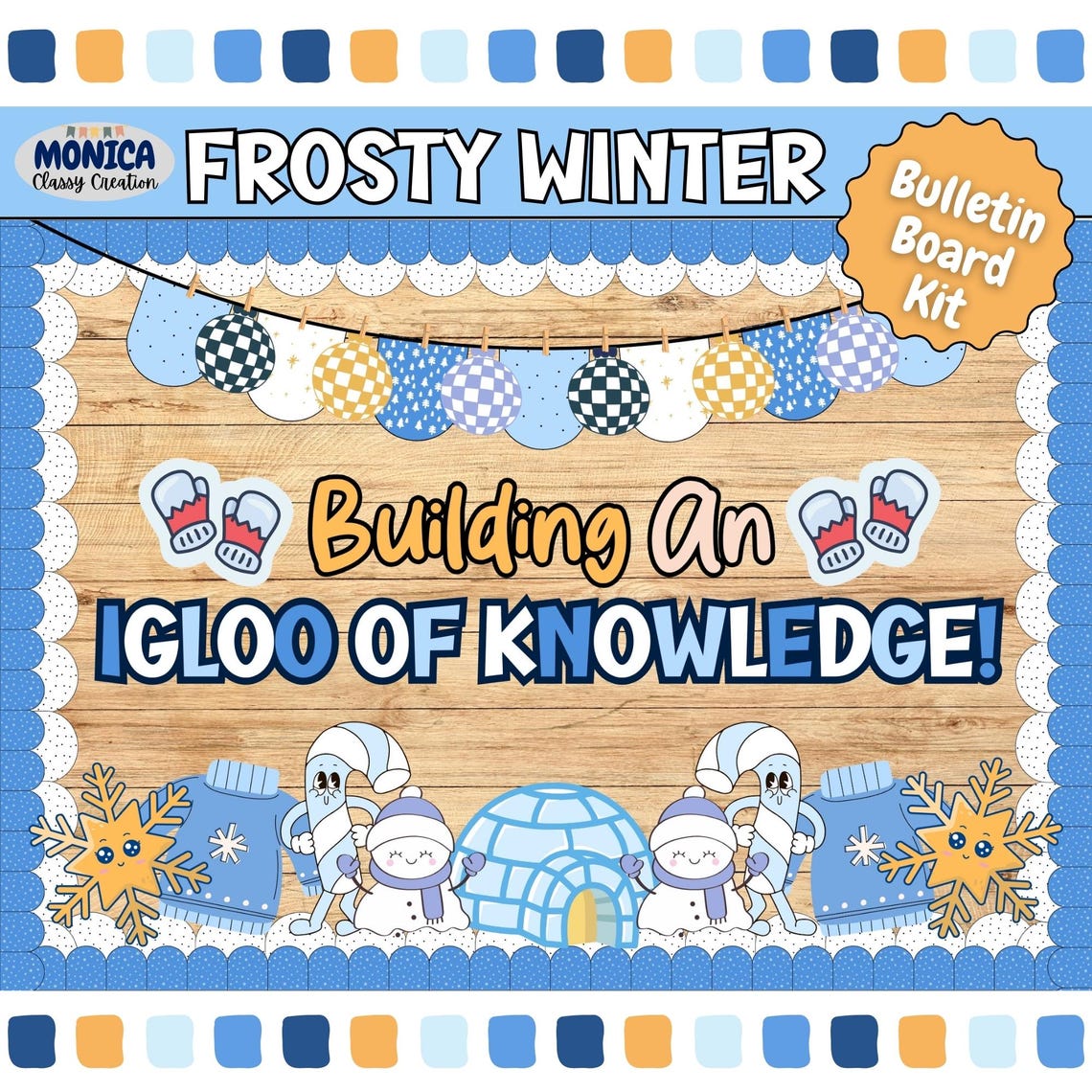 Winter Mitten Bulletin Board Kit-snowman Igloo Classroom Door Decor ...