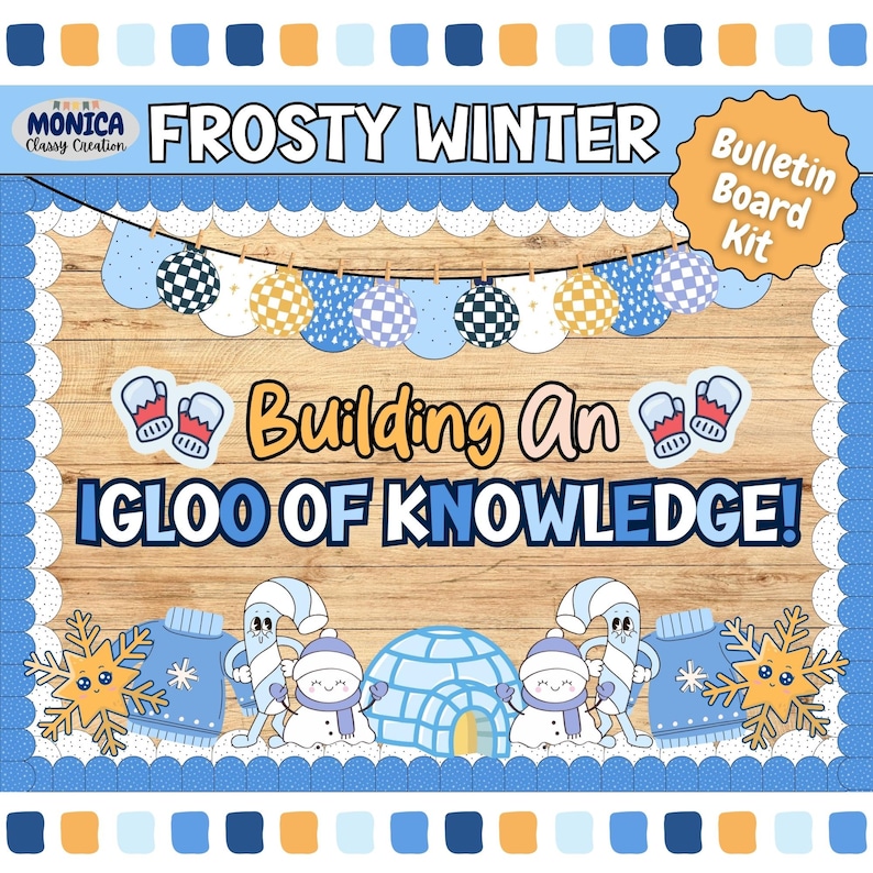 Winter Mitten Bulletin Board Kit-snowman Igloo Classroom Door Decor ...