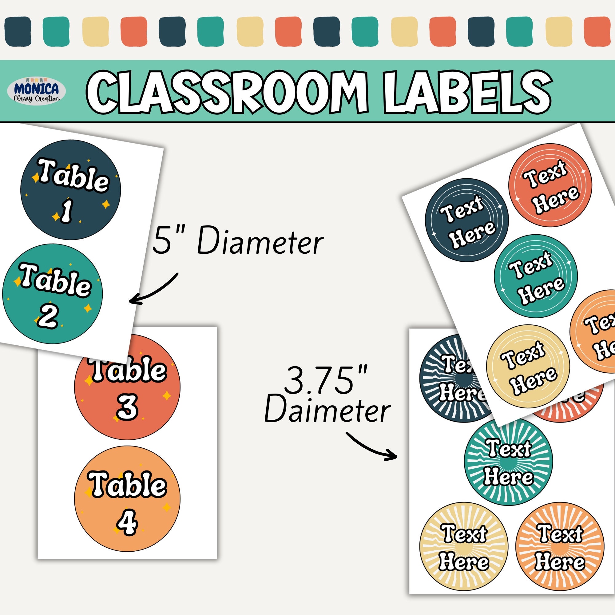 Retro Classroom Labels-school Supply Labels-bin Labels-teacher ...