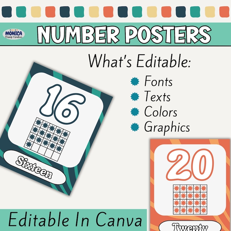 Retro Classroom Number Posters With Ten Frames 1-20 for Kids-math ...