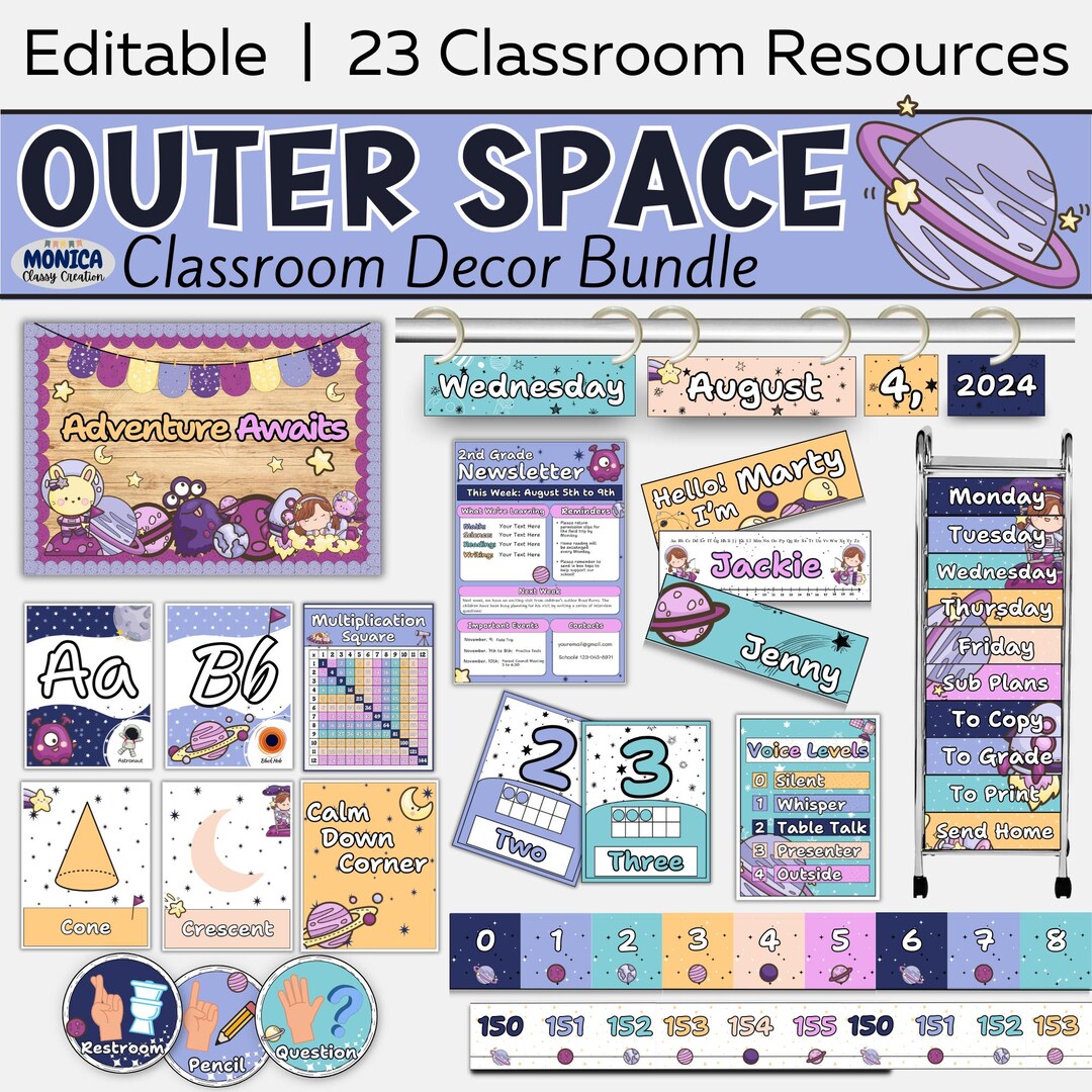 Outer Space Theme Classroom Decor Bundle-elementary Classroom Theme ...
