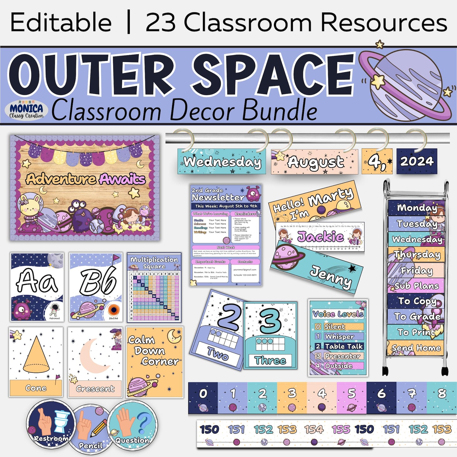 Outer Space Theme Classroom Decor Bundle-elementary Classroom Theme ...