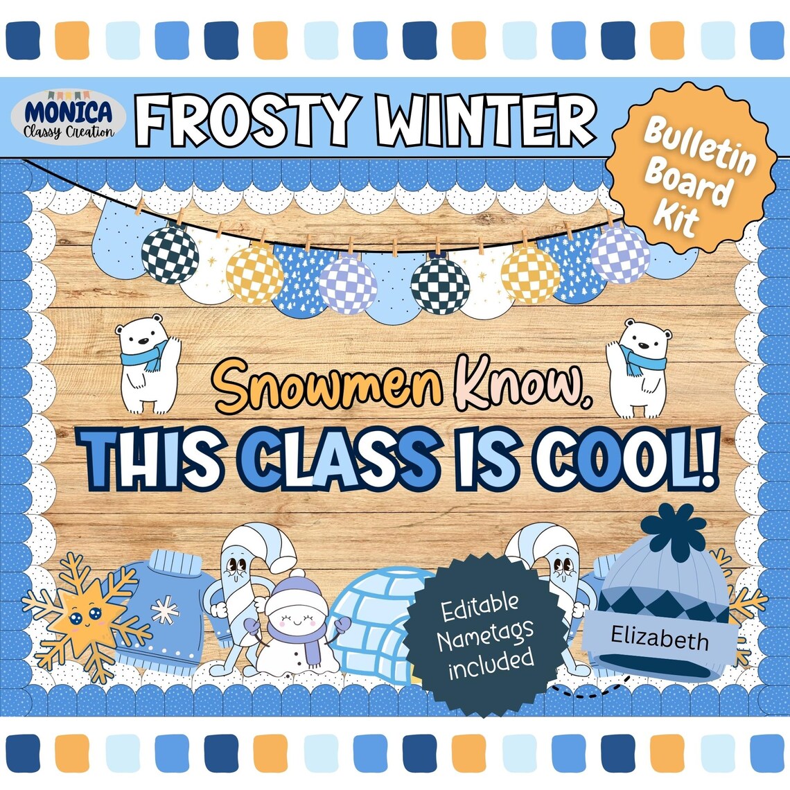 Winter Mitten Bulletin Board Kit-snowman Igloo Classroom Door Decor ...