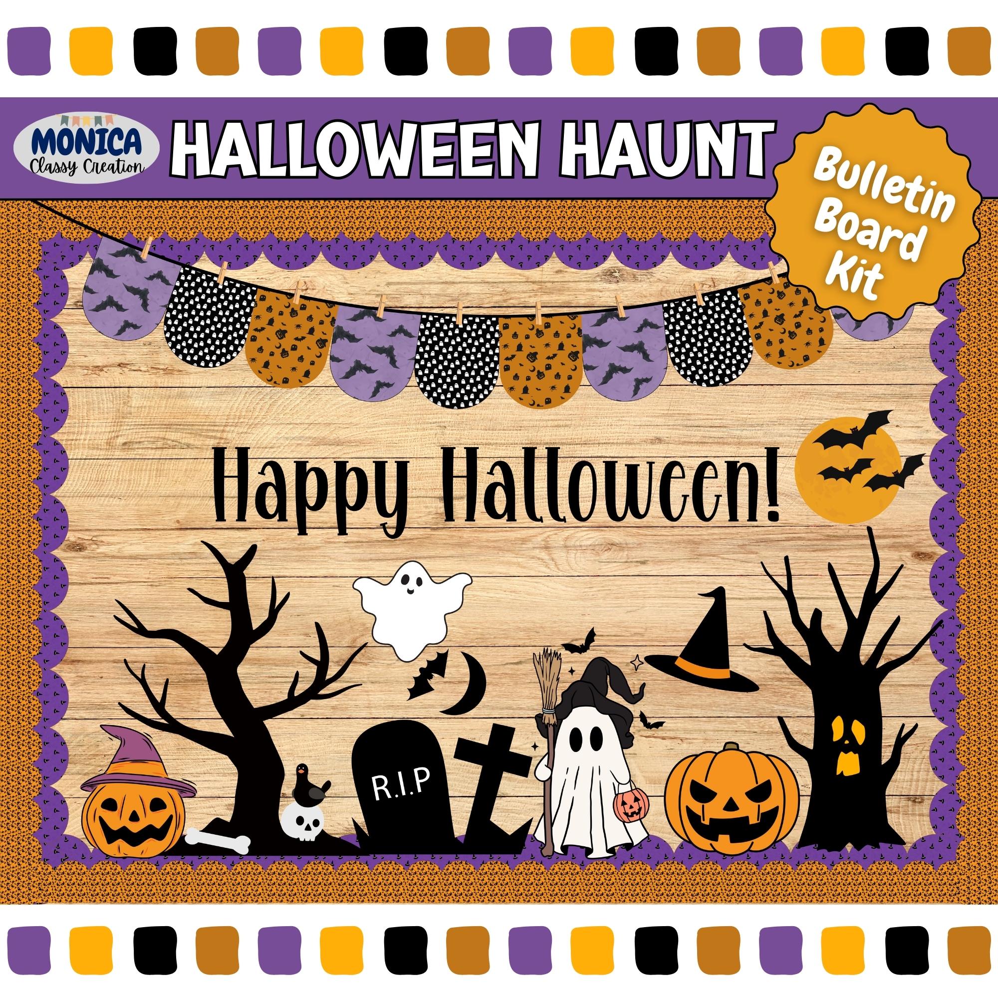 Halloween Ghost Haunted Bulletin Board Kit-teacher Resource -fall ...