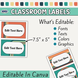 Retro Classroom Labels-school Supply Labels-bin Labels-teacher ...