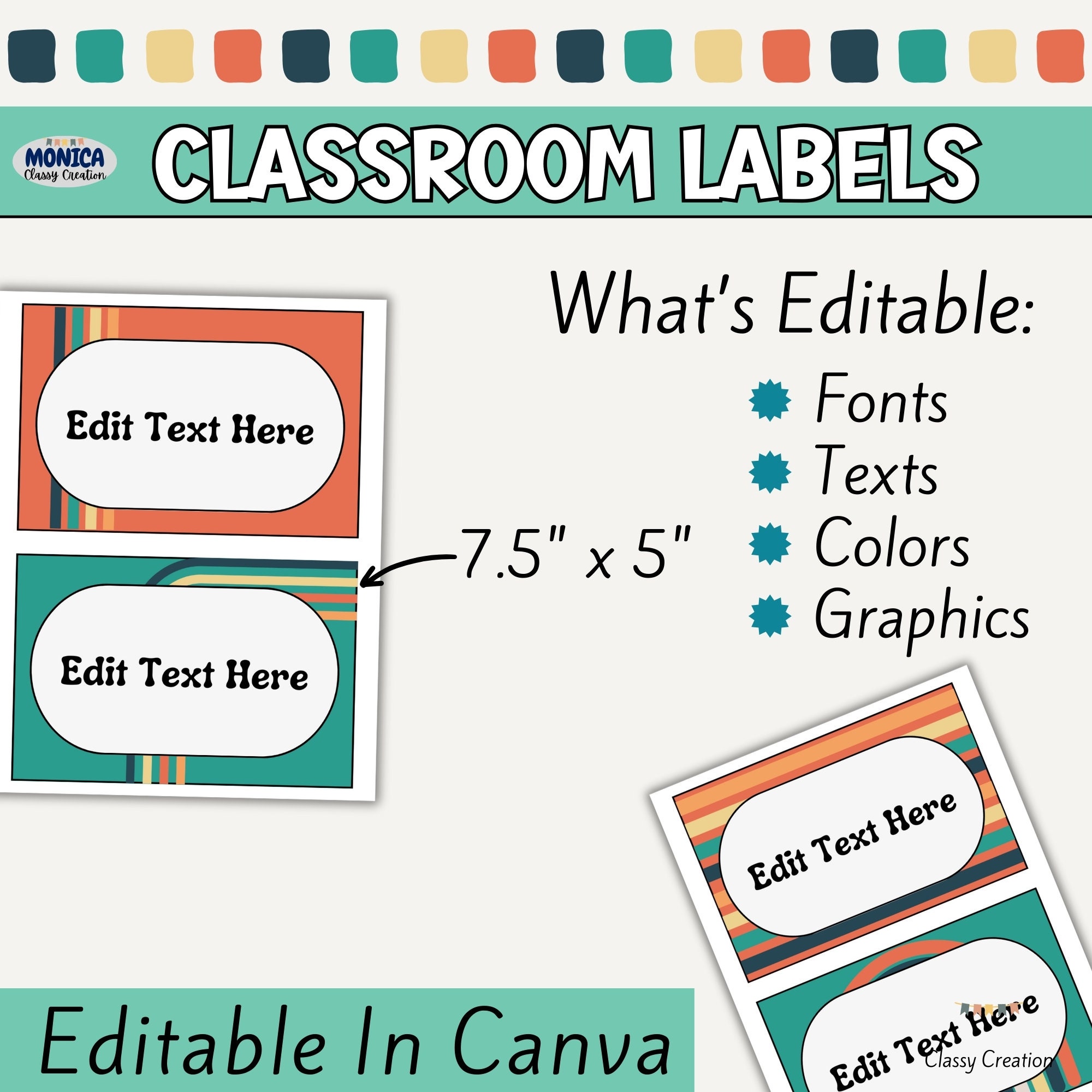 Retro Classroom Labels-school Supply Labels-bin Labels-teacher ...