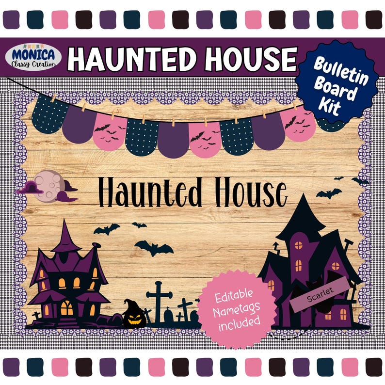 Haunted House Halloween Bulletin Board Kit-fall Classroom Door Decor ...
